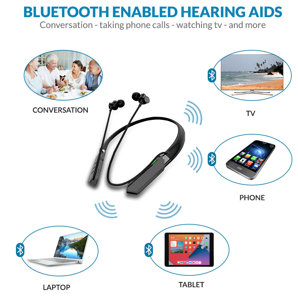 Rechargeable Neckband Bluetooth Hearing Aids - NW30 – SMART Hearing Aid